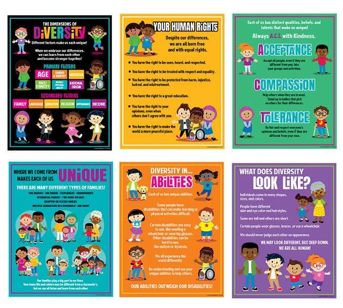 Diversity Posters – 6 Pc. | Self Esteem Shop