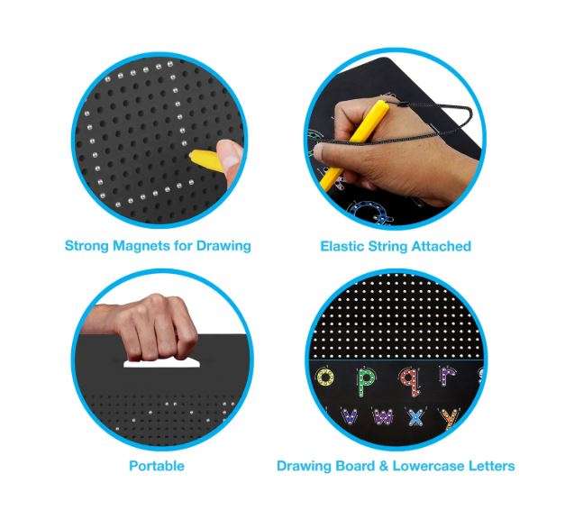 PicassoTiles – Double-Sided Magnetic Drawing Board Alphabet Letter and ...